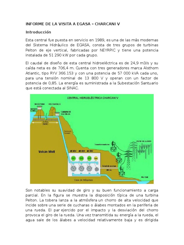 Visita A Charcani V | PDF | Transformador | Corriente eléctrica