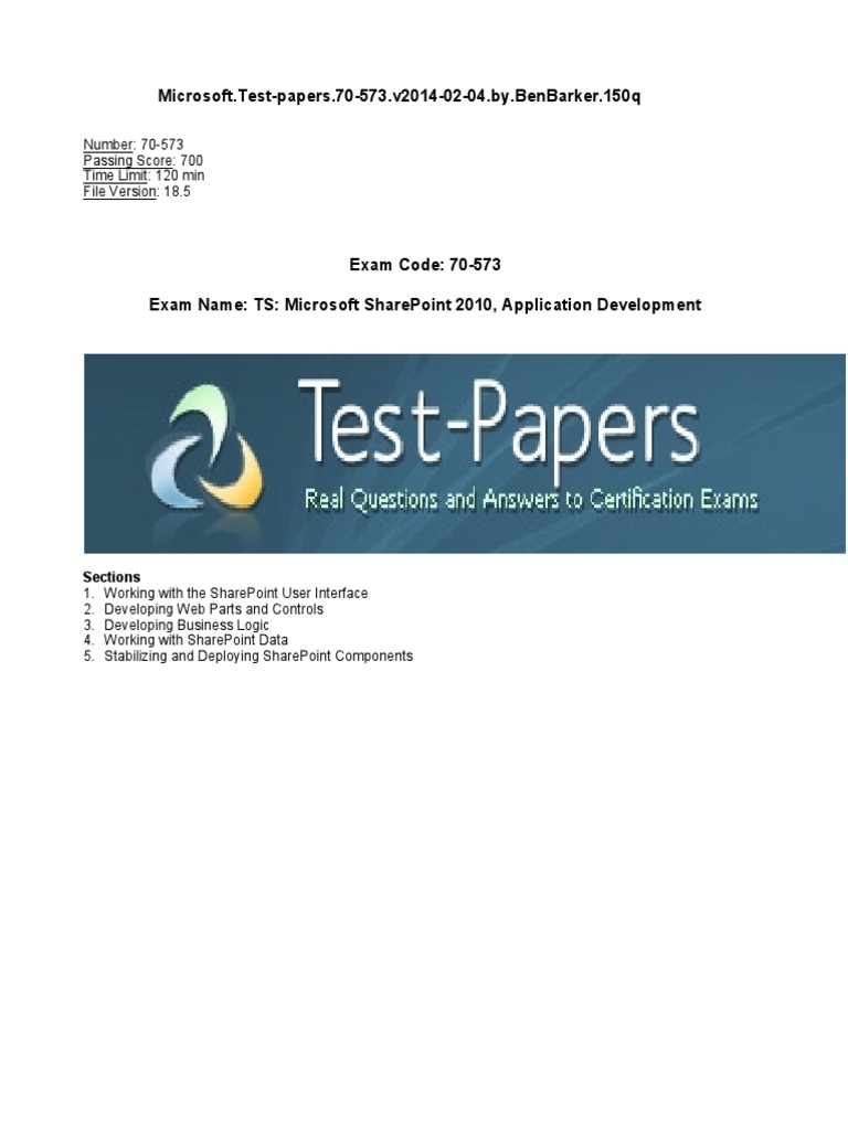 Microsoft SharePoint 2010 Exam 70-573 Guide | PDF | Share Point | Cascading Style Sheets