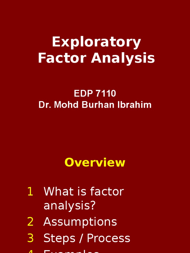 Exploratory Factor Analysis | PDF | Factor Analysis | Correlation And Dependence