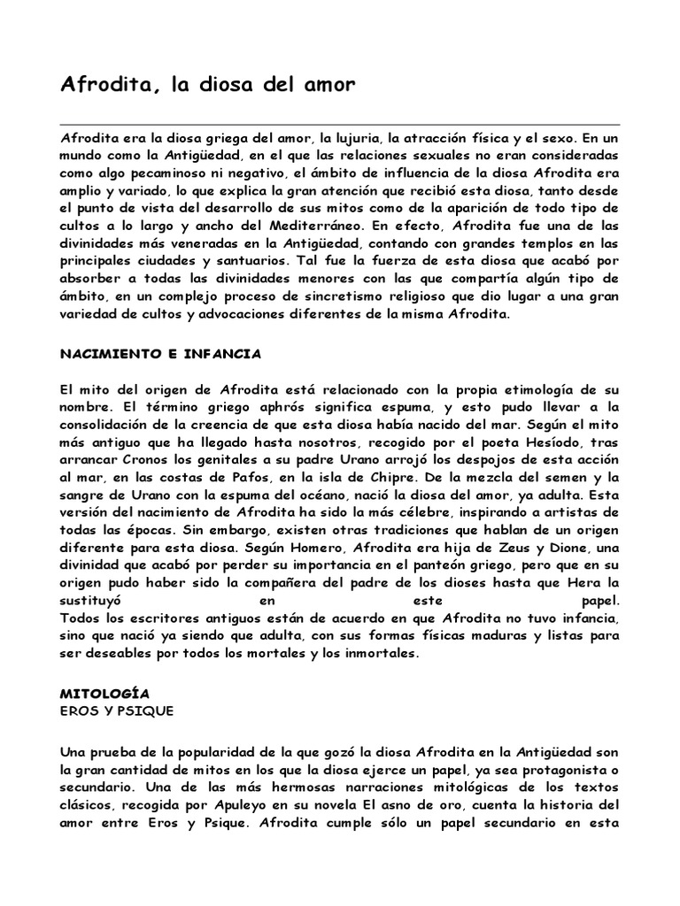 Mitos y Orígenes de Afrodita | PDF | París (mitología) | Afrodita