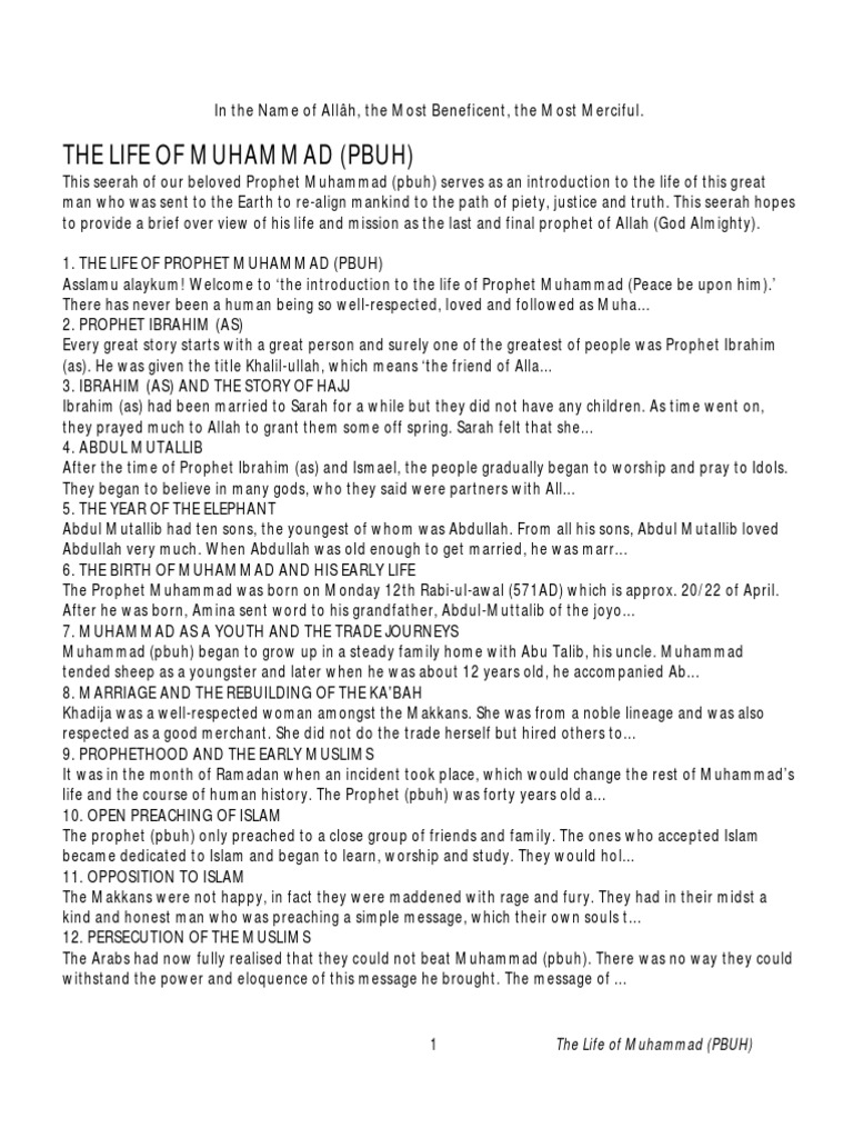 The Life of Muhammad | PDF | Muhammad | Prophets And Messengers In Islam