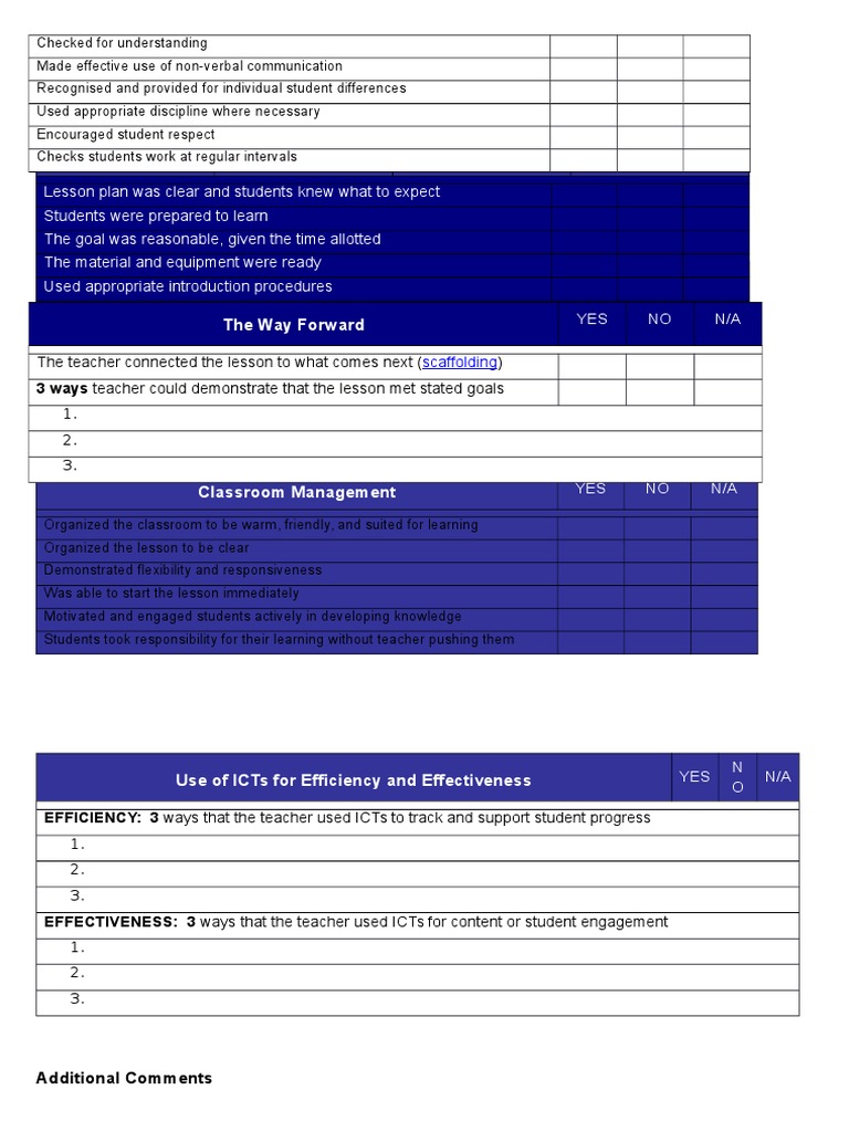 Observation Notetaking Form | PDF