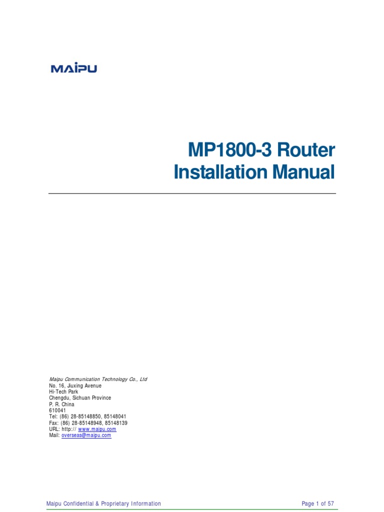 MP1800-3 Install Manual | PDF | Network Switch | Virtual Private Network