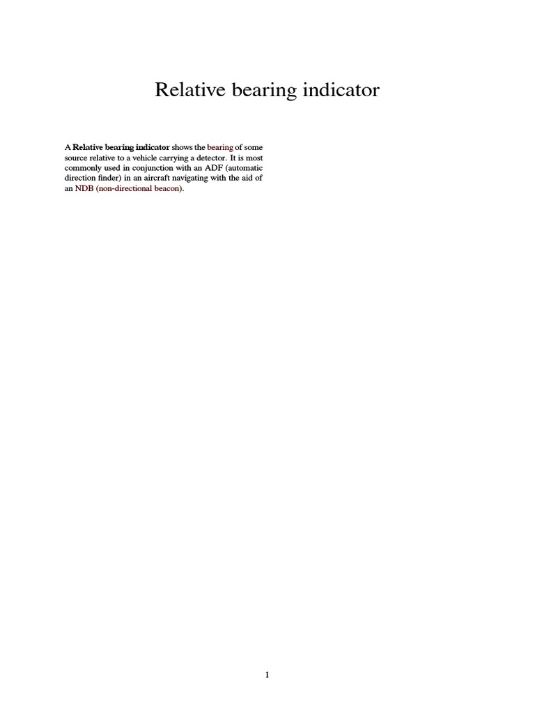Understanding Relative Bearing Indicators | PDF