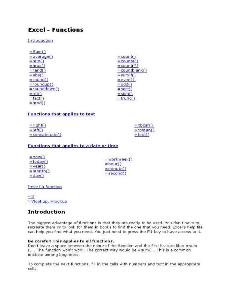 Excel Functions | PDF | Numbers | Taxes