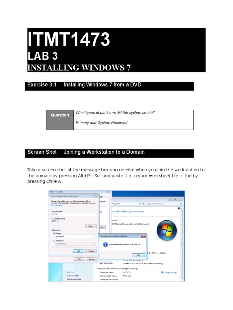 Windows 7 Installation Guide | PDF