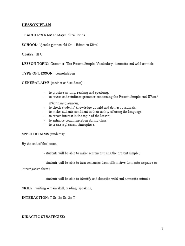 Lesson Plan 3c | PDF | Lesson Plan | Teachers