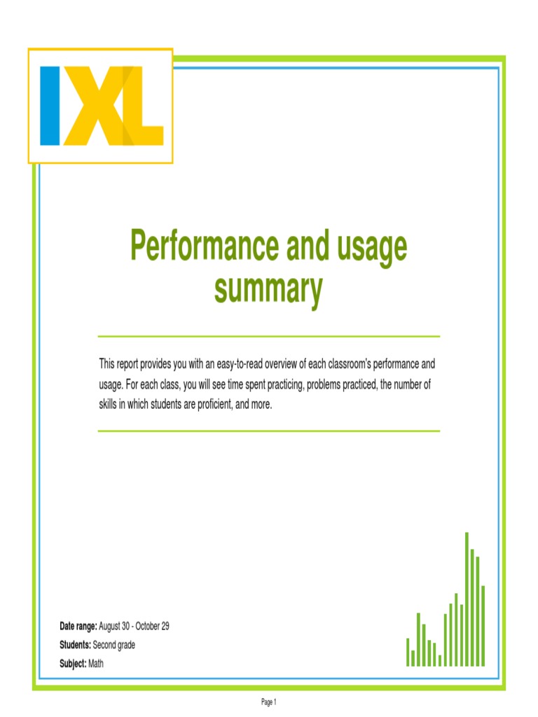 Second Grade IXL Math Performance Report | PDF