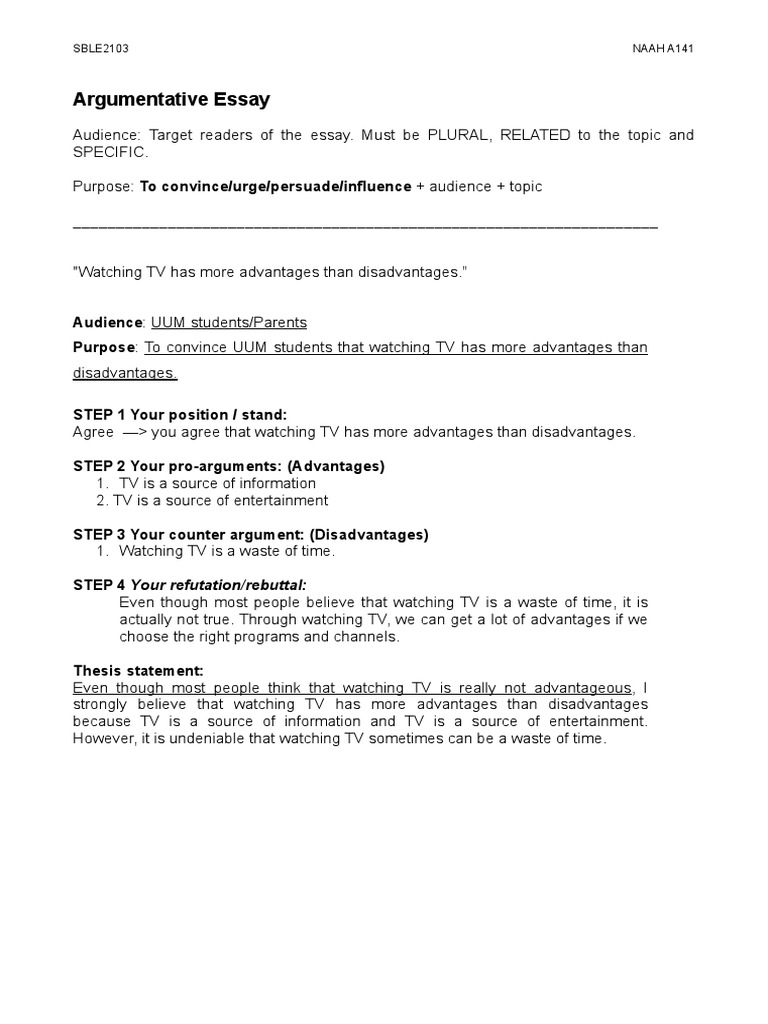 Argumentative Essay Cheat Sheet | PDF