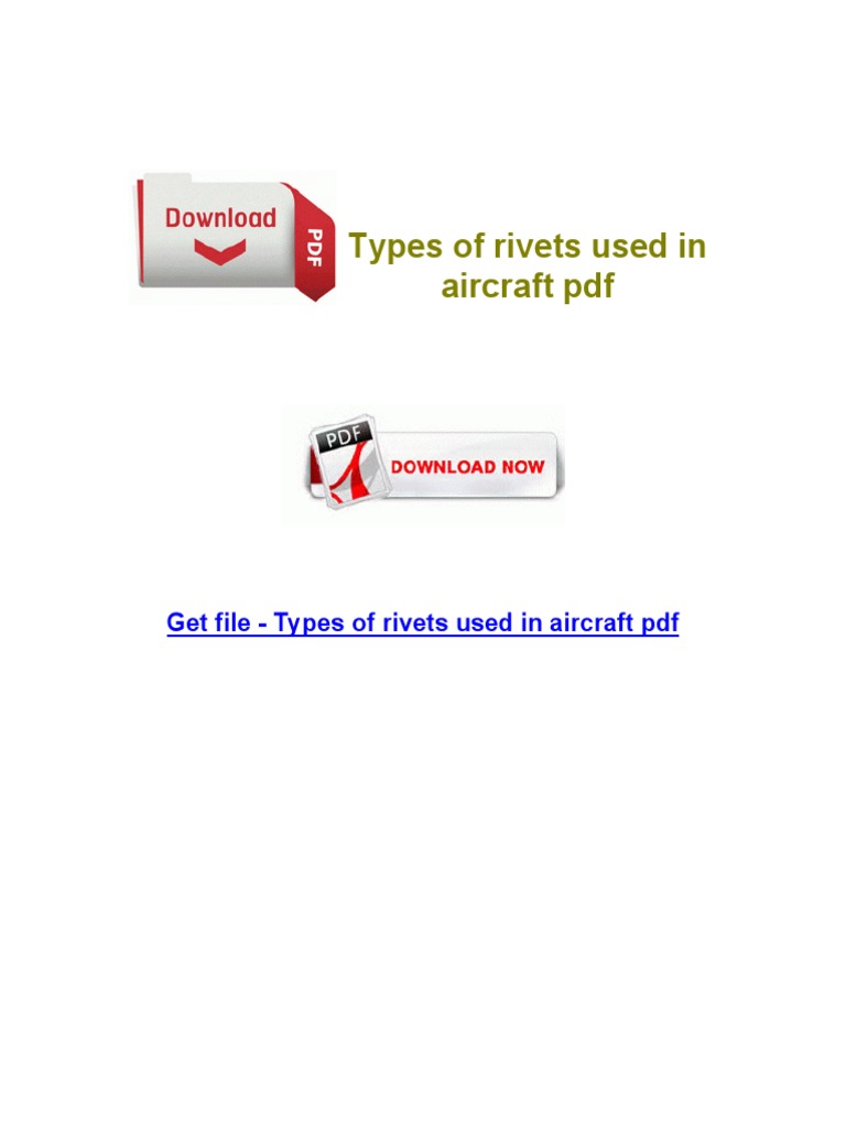 Get File - Types of Rivets Used in Aircraft PDF | PDF | Portable ...
