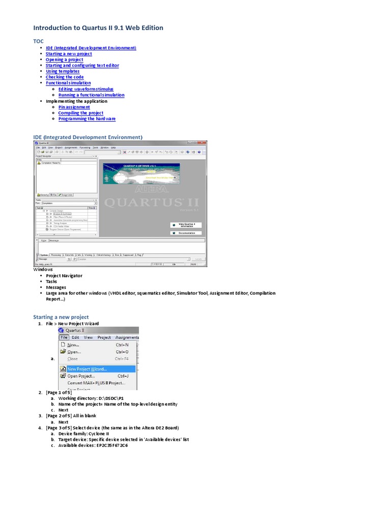 Introduction To Quartus II 9.1 Web Edition | PDF | Integrated ...