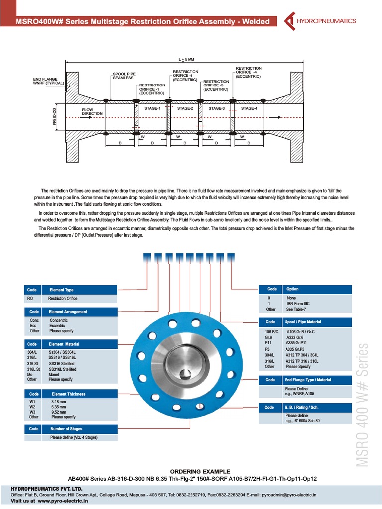 Multistage Restriction Orifice Assembly - Welded | PDF