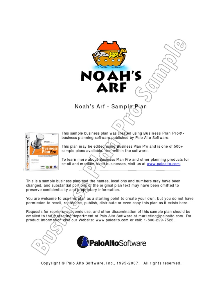 Business Plan Pro Sample Plan | PDF | Pet | Current Liability