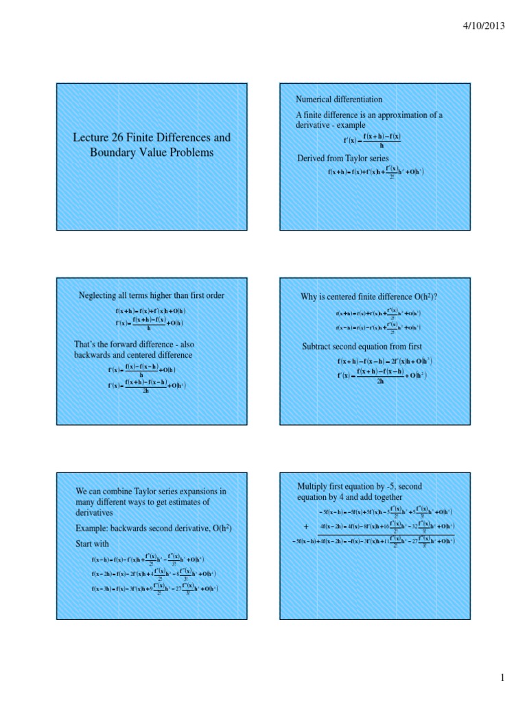 Finite Differences In Boundary Value Problems Pdf Finite Difference