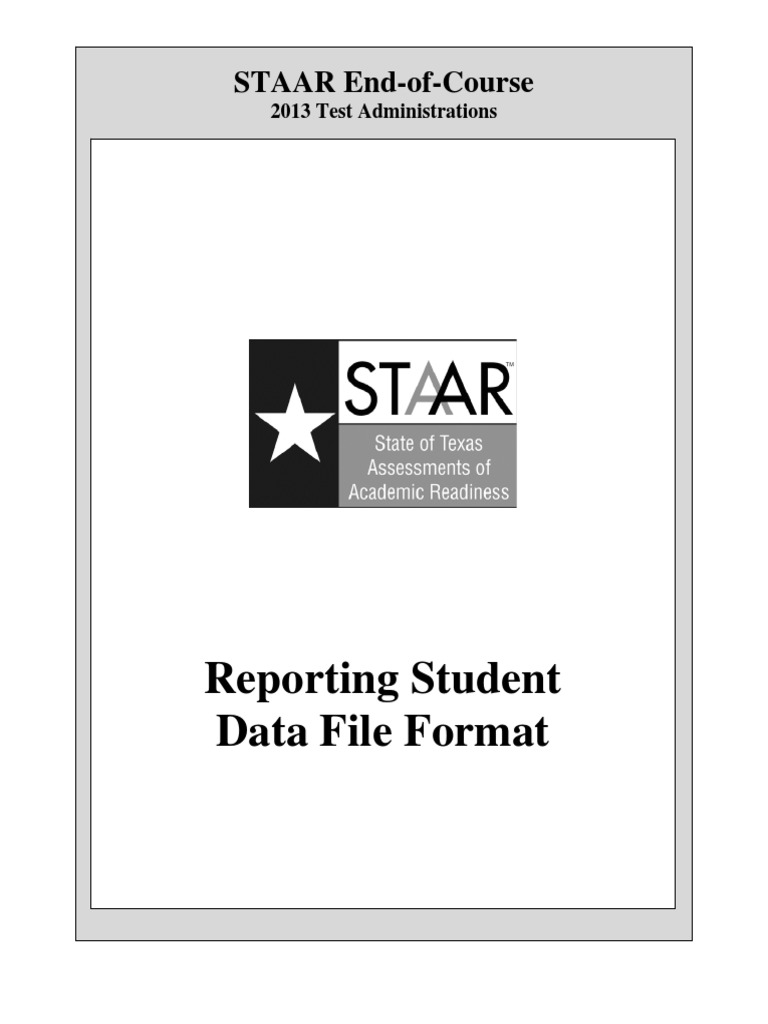 Reporting Student Data File Format: STAAR End-of-Course | Download Free ...