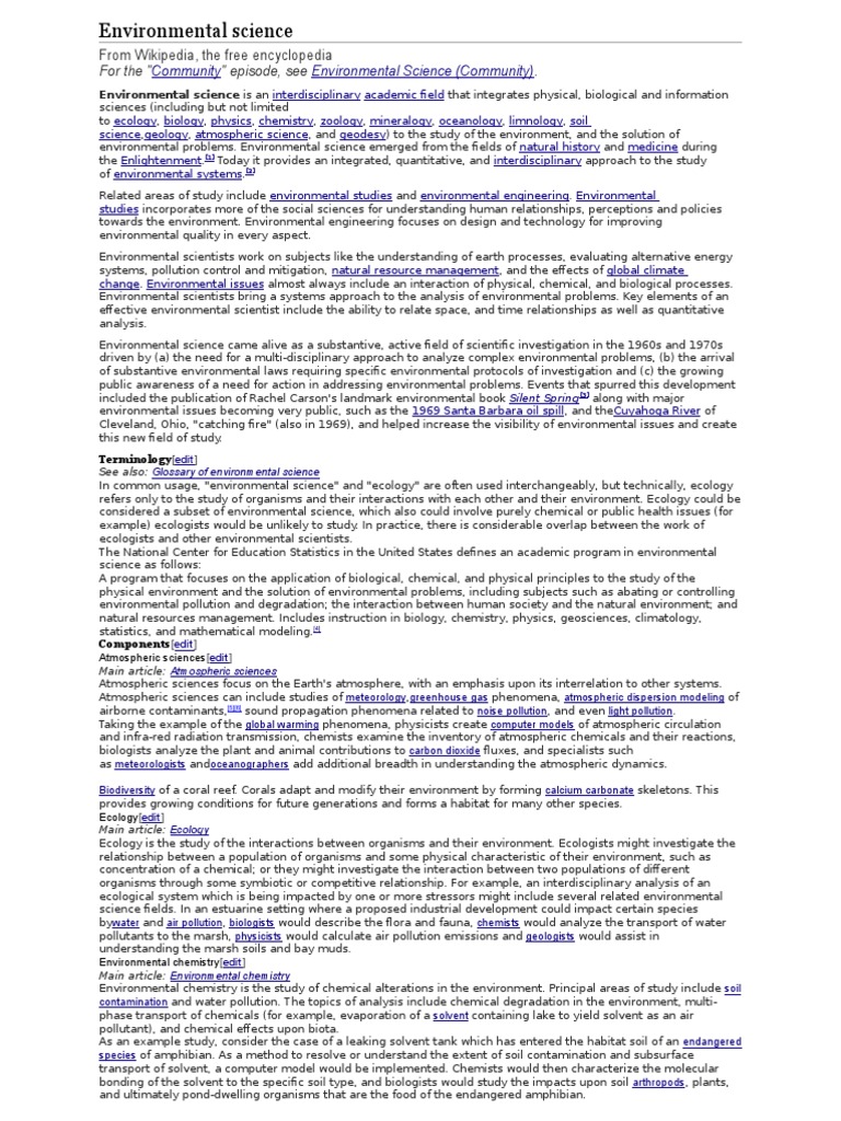 Community Environmental Science (Community) : For The " " Episode, See ...