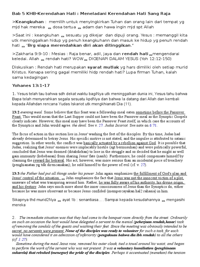 Bab 5 KHB-kerendahan Hati | PDF | Disciple (Christianity) | Saint Peter