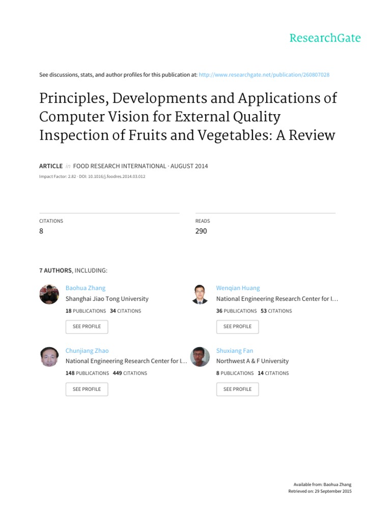 Principles, Developments and Applications of Computer Vision For ...