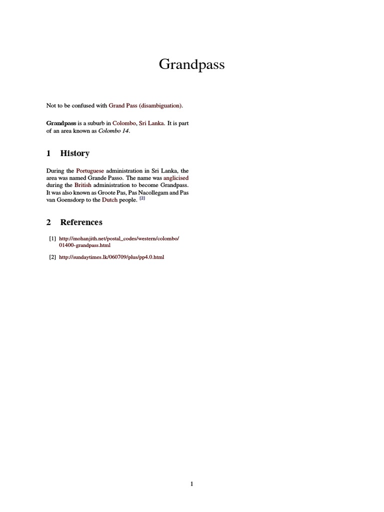 Grandpass: Colombo Suburb History | PDF | Social Science | Foreign ...