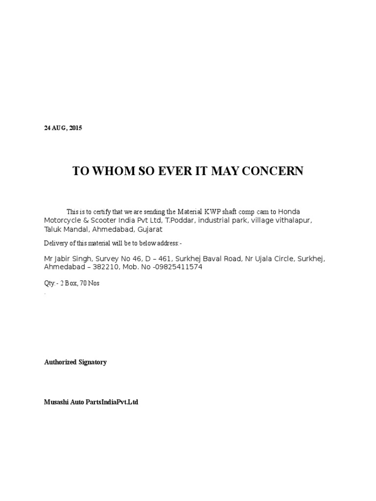 To Whom So Ever It May Concern | Personal Transporters | Vehicles