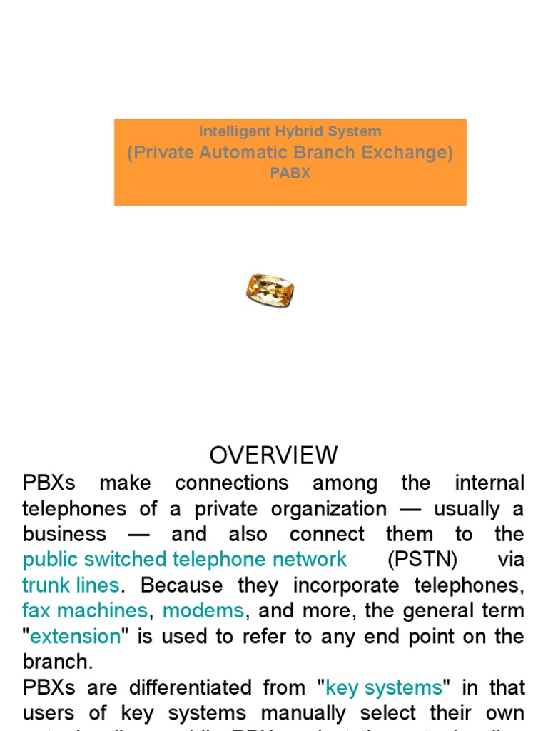 PABX Presentation | PDF | Oral Communication | Computer Networking