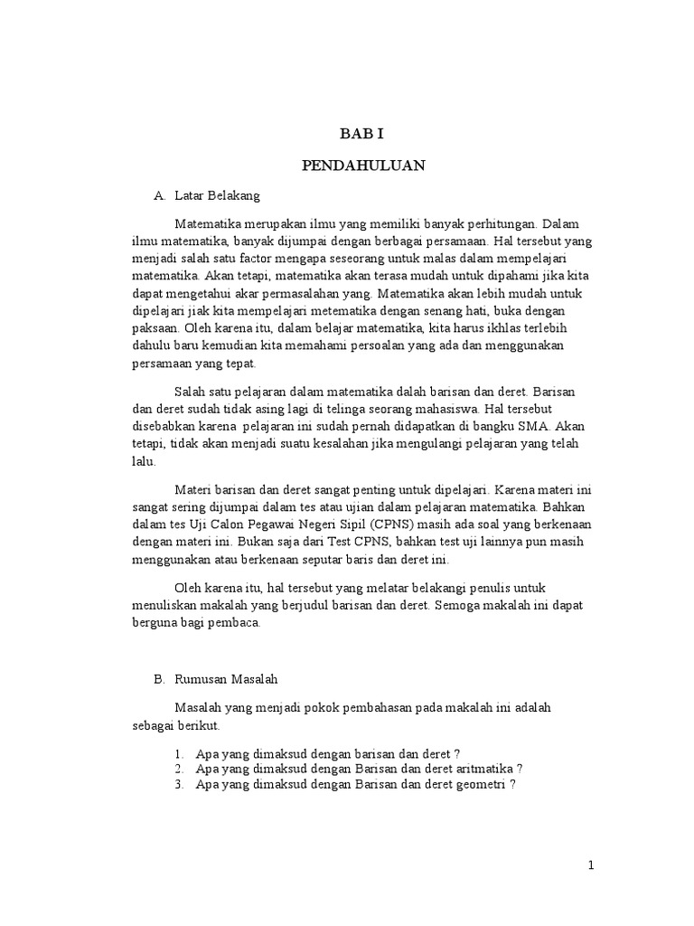 Makalah Barisan Dan Deret | PDF