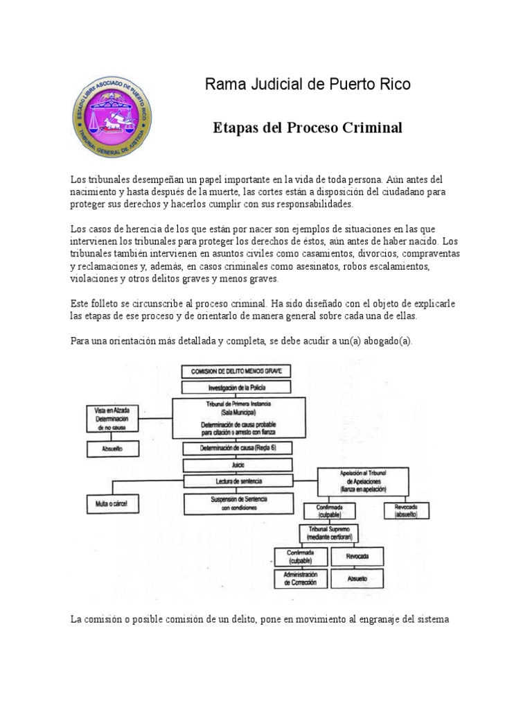Etapas del Proceso Criminal en PR | PDF | Delito | Sentencia (Ley)