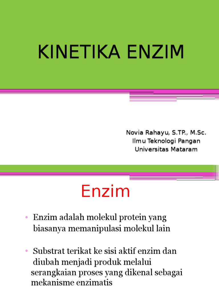 Kinetika Enzim New | PDF | Memasak, Makanan, & Anggur | Kesehatan Holistik