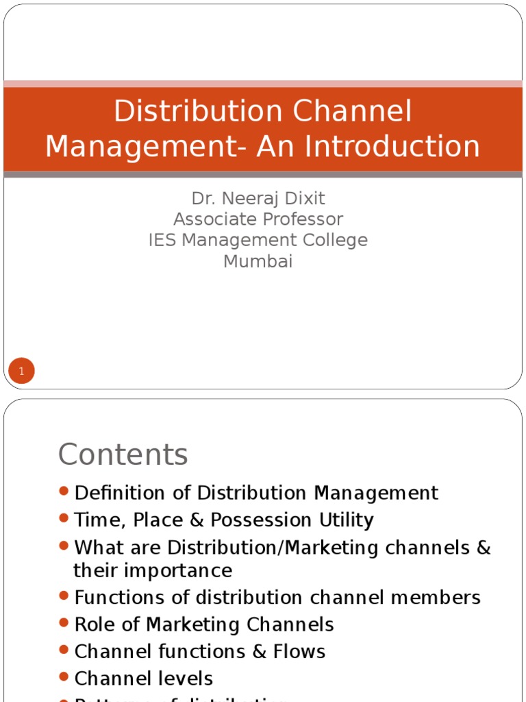Lecture1-Distribution Channel Management - An Introduction | PDF ...