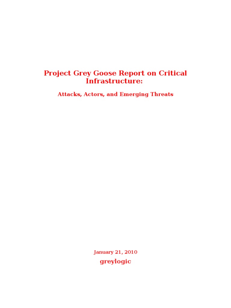 Project Grey Goose Attacks On Critical Infrastructure | PDF | Computer ...