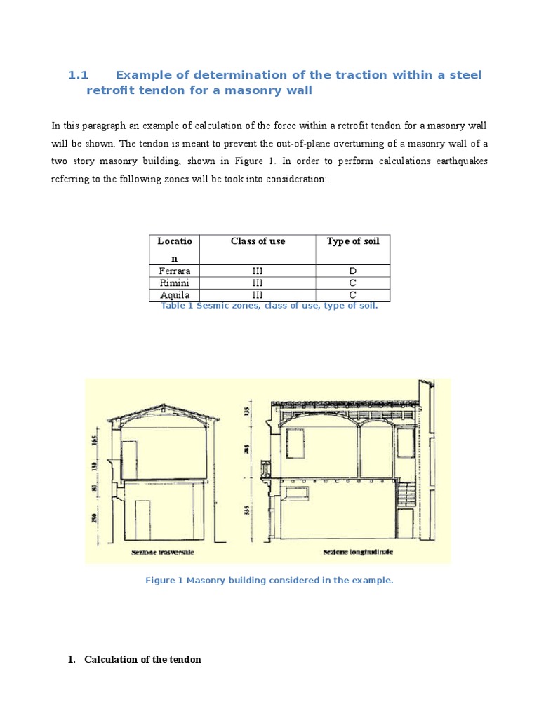Calculating Steel Tendon Forces in Masonry | PDF | Stress (Mechanics ...