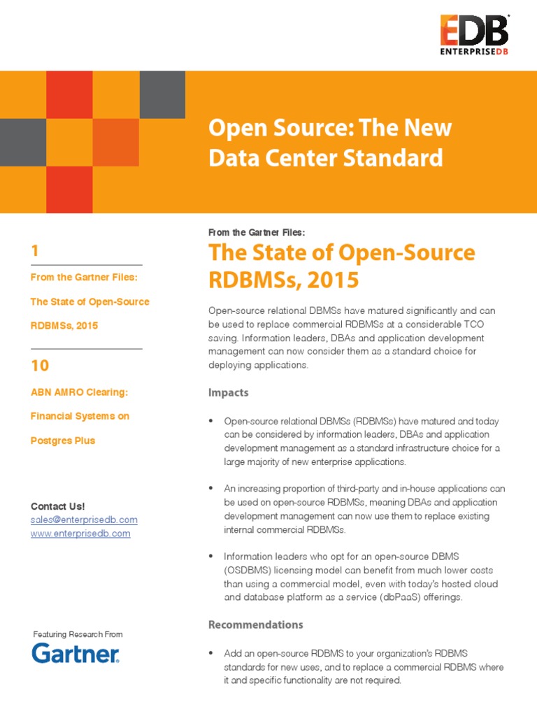 Open Source: The New Data Center Standard | PDF | Databases | Software
