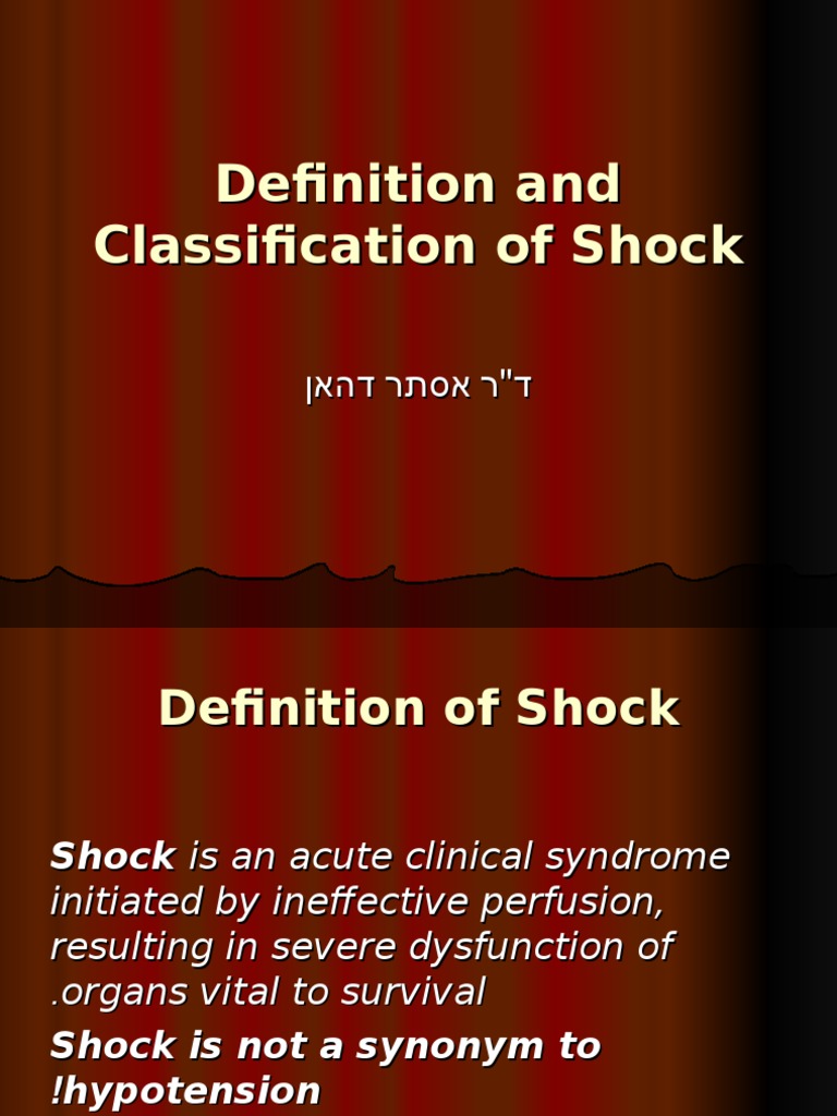Definition and Classification of Shock | PDF | Shock (Circulatory) | Heart