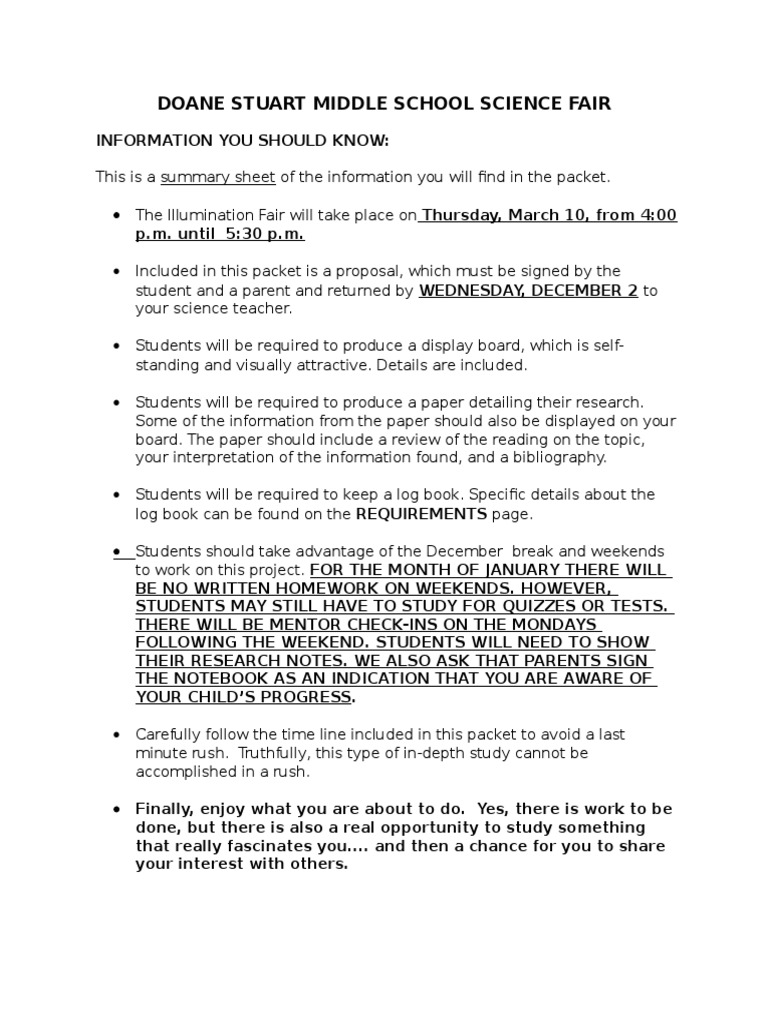 Doane Stuart Science Fair Guide | PDF | Experiment | Methodology