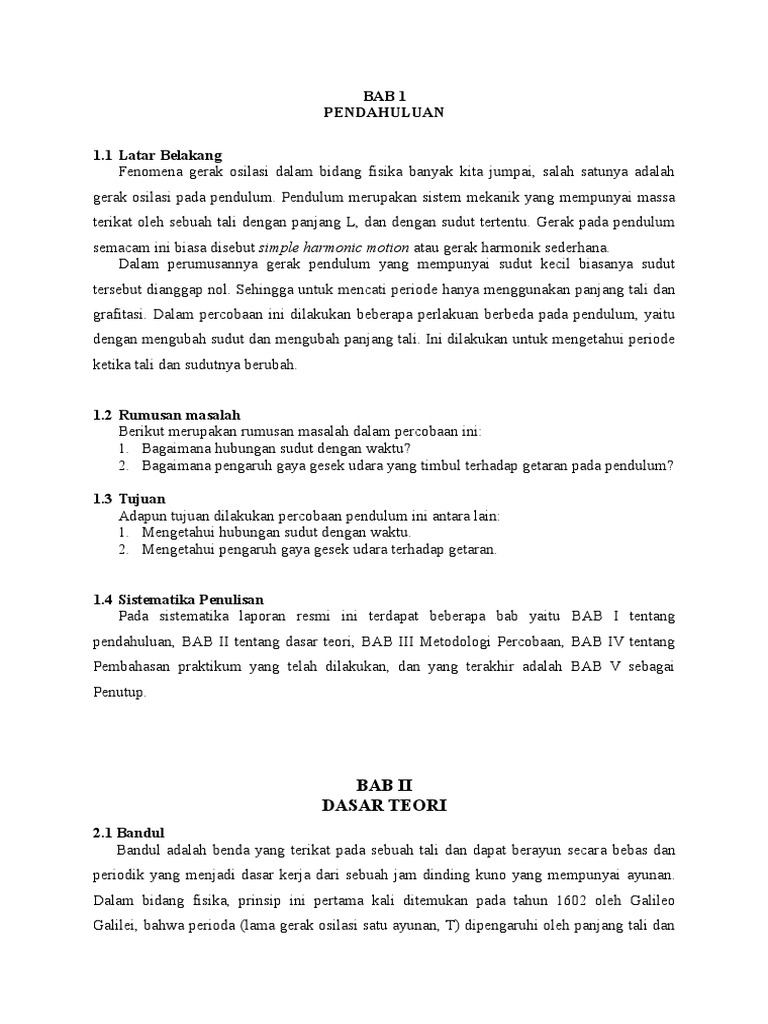 Laporan Pendulum 2 | PDF
