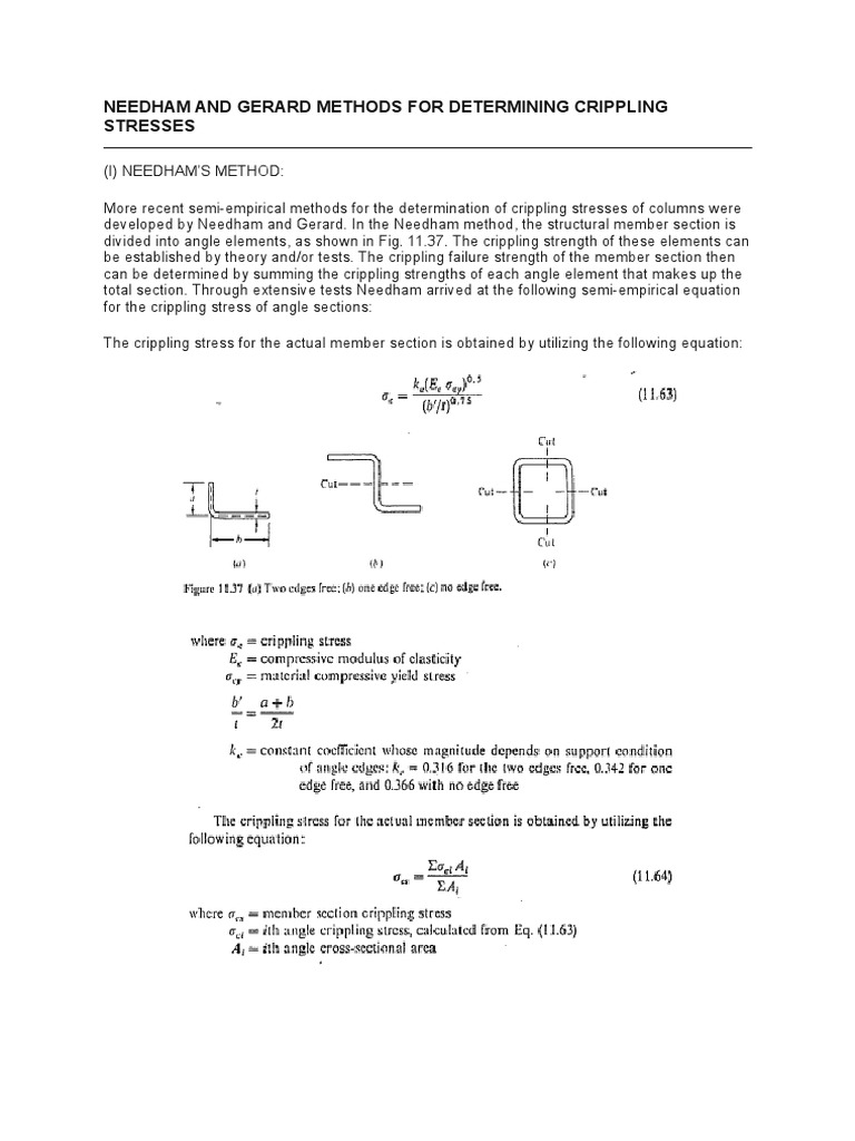 Needham and Gerard Methods For Determining Crippling Stresses | PDF ...