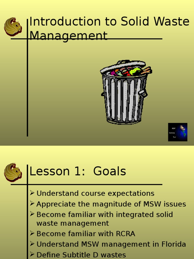 Introduction To Solid Waste Management | PDF | Electronic Waste | Recycling