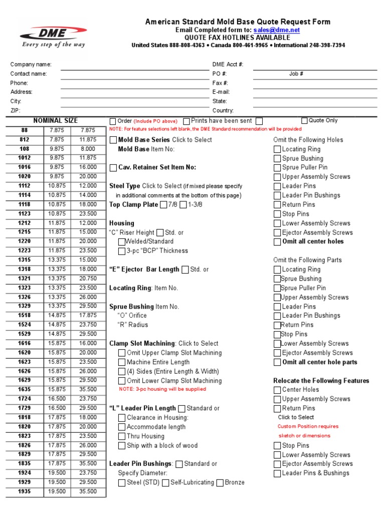 American Standard Mold Base QRF | PDF | Engineering Tolerance | Screw