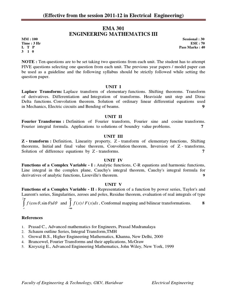 Electrical New Syallabus | PDF | Amplifier | Fourier Series