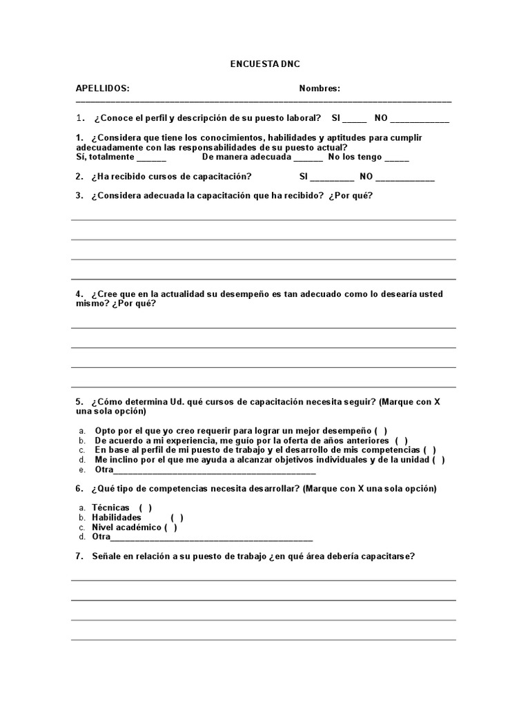 Encuesta DNC | PDF