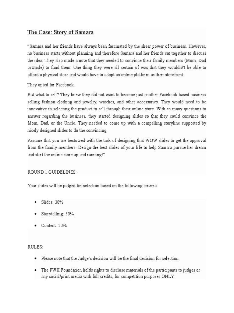 The Case: Story of Samara | Download Free PDF | Communication ...