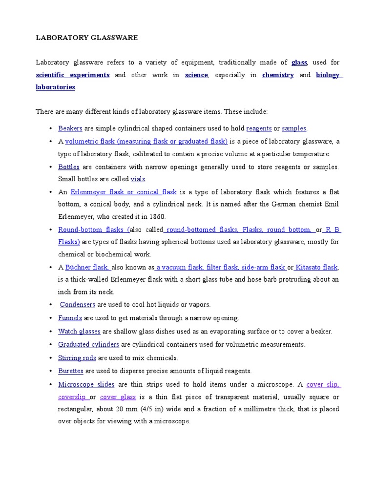 Essential Lab Glassware | PDF | Laboratories | Laboratory Equipment