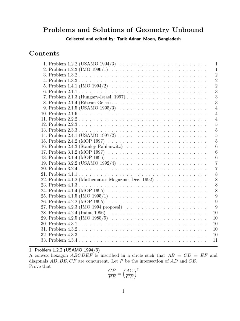Solution of The Problems of Geometry Unbound | PDF | Triangle | Circle