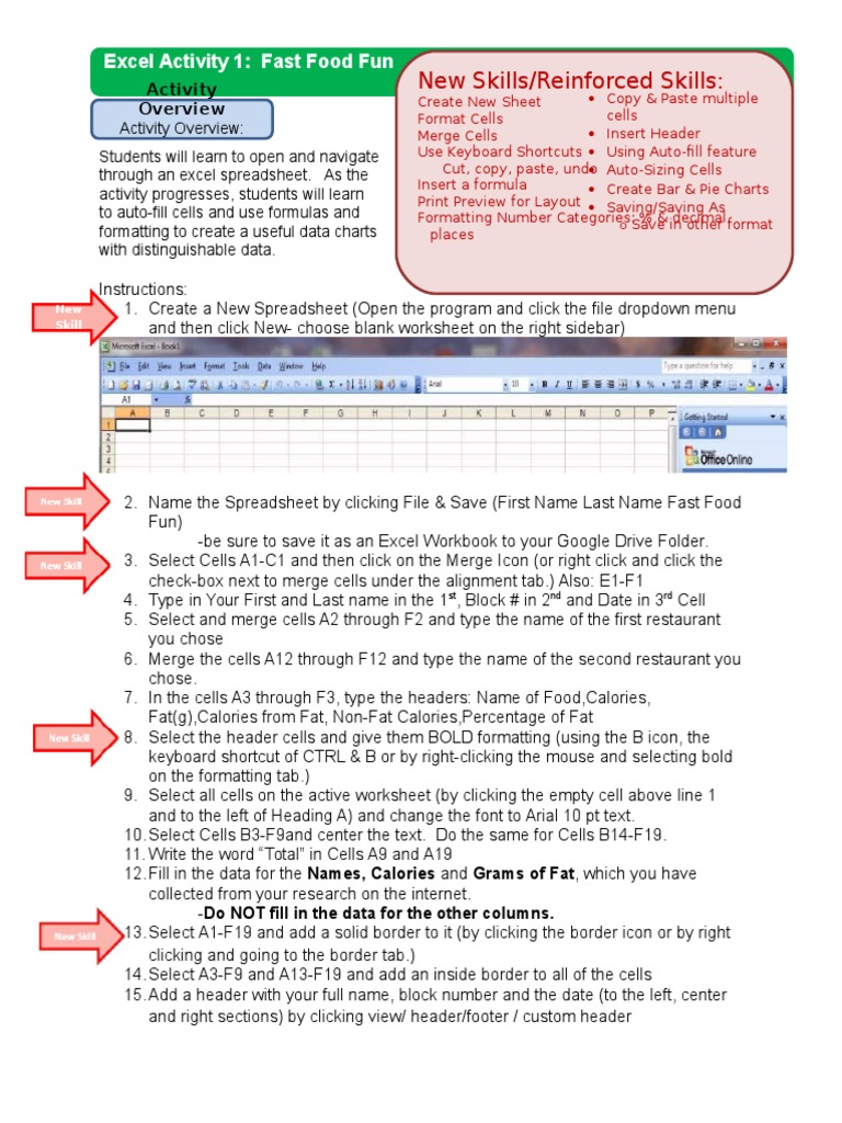 Excel Basics: Fast Food Data Charts | PDF | Microsoft Excel | Spreadsheet