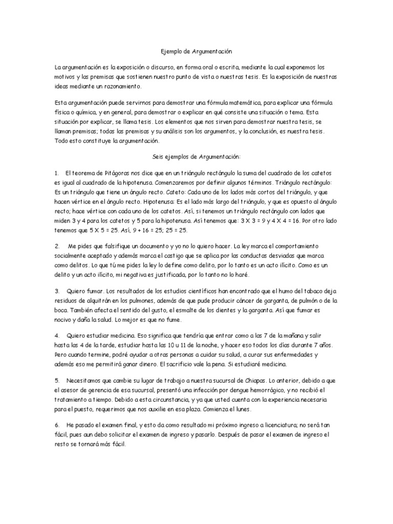 Ejemplo de Argumentación | PDF | Triángulo | Argumento