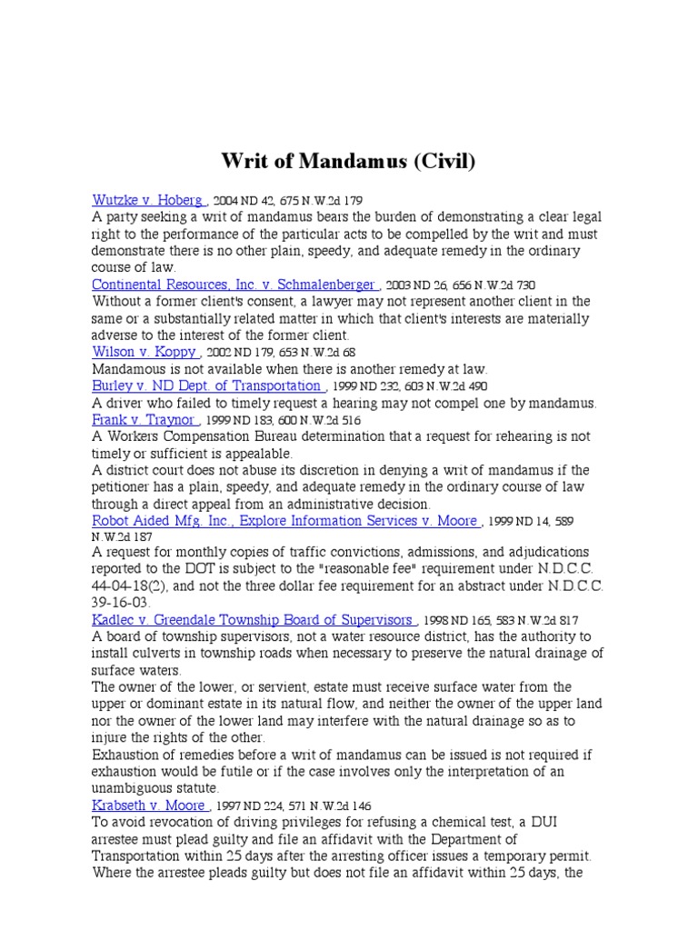 writ of mandamus (civil) | Mandamus | Government