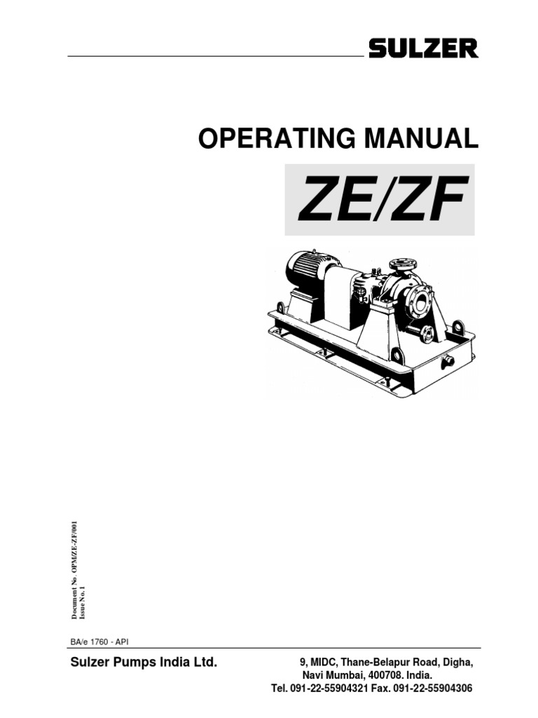 Manual Sulzer ZE/ZF | PDF | Business | Computers