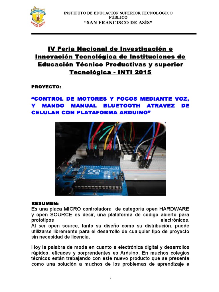 Proyecto Arduino Con Voz y Bluetooth | PDF | Arduino | Transistor
