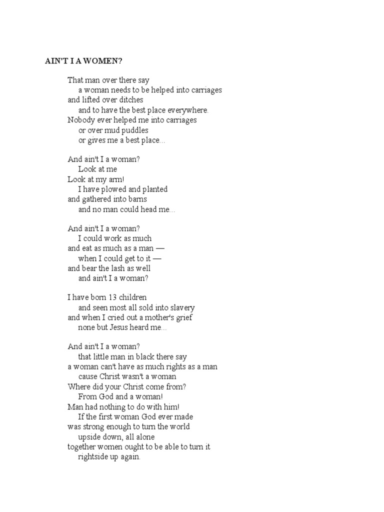 Ain'T I A Women? | PDF | Social Science | Philosophy