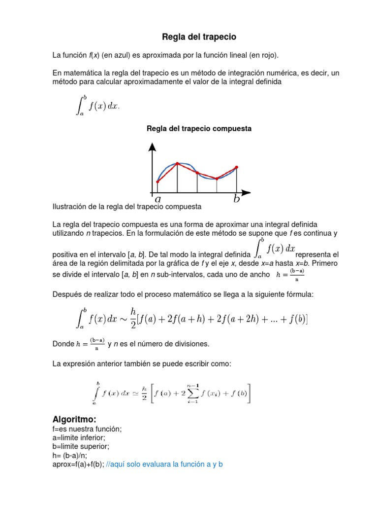 Trapecio y Simpson Compuesto | PDF | Integral | Matemáticas De La Computación
